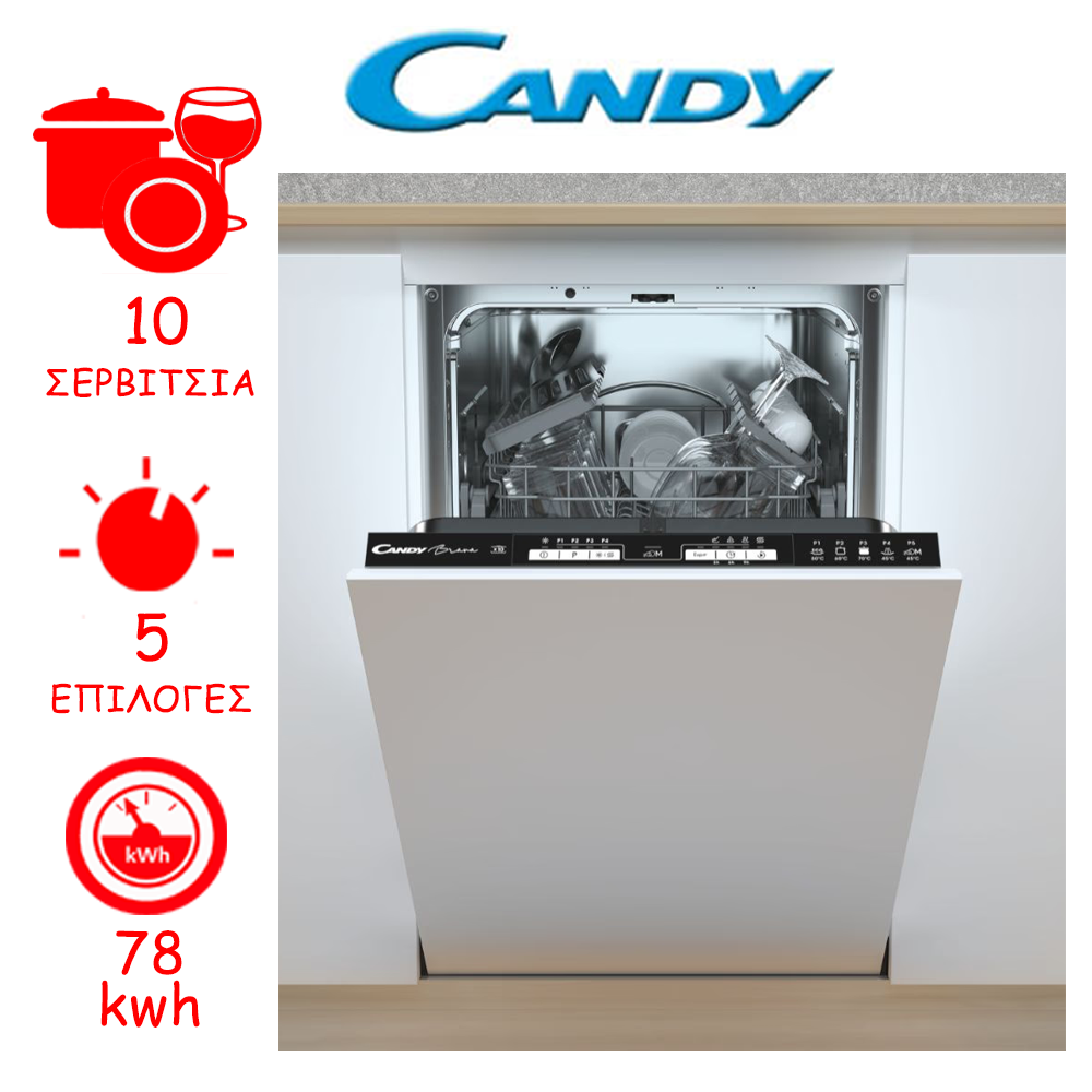 ΠΛΥΝΤΗΡΙΟ ΠΙΑΤΩΝ 45 cm CANDY CDIH 2L1047 ΠΛΗΡΟΥΣ ΕΝΤΟΙΧΙΣΜΟΥ ΕΛΛΗΝΙΚΗΣ ...