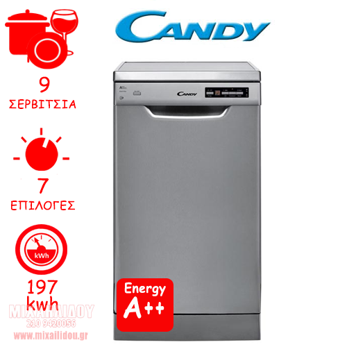 ΠΛΥΝΤΗΡΙΟ ΠΙΑΤΩΝ 45 cm CANDY CDP 2D947X ΕΛΕΥΘΕΡΟ ΕΛΛΗΝΙΚΗΣ ΑΝΤΙΠΡΟΣΩΠΕΙΑΣ