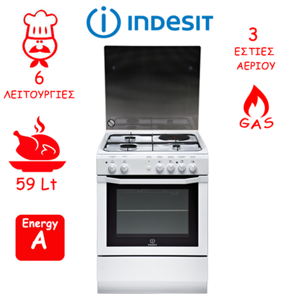 ΚΟΥΖΙΝΑ ΕΛΕΥΘΕΡΗ ΑΕΡΙΟΥ INDESIT I6M6CAG(W)/FR
