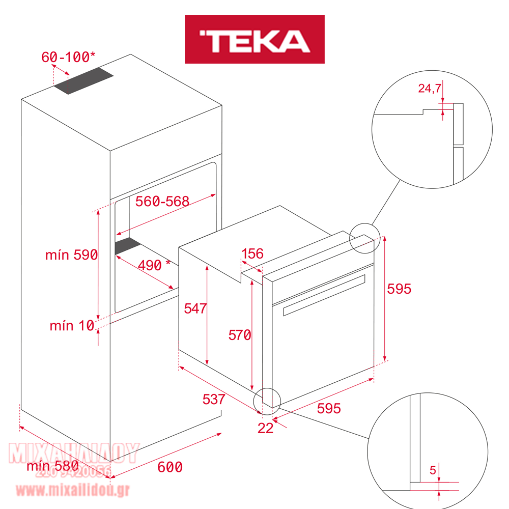 ΣΕΤ ΕΝΤΟΙΧΙΣΜΟΥ ΦΟΥΡΝΟΣ & ΕΣΤΙΑ TEKA HCB 6545 INOX & TZ 6415
