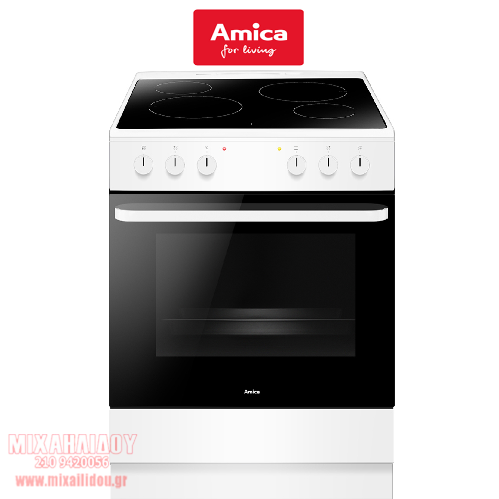 ΚΟΥΖΙΝΑ ΕΛΕΥΘΕΡΗ ΚΕΡΑΜΙΚΗ AMICA AC6122W ΛΕΥΚΗ